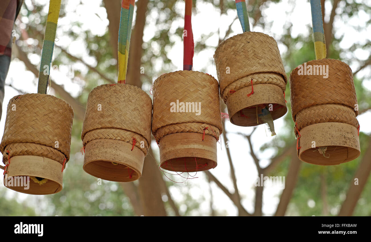 kratib, bamboo wooden rice box for sticky rice Stock Photo - Alamy