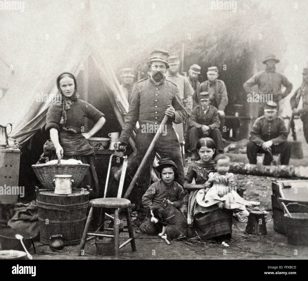 CIVIL WAR: CAMP LIFE, 1861. /nTent life of the 31st Pennsylvania ...