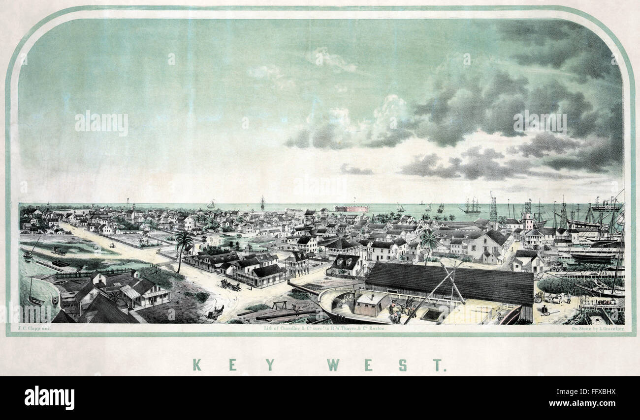 FLORIDA: KEY WEST. /nView of Key West, Florida. Lithograph, late 19th ...