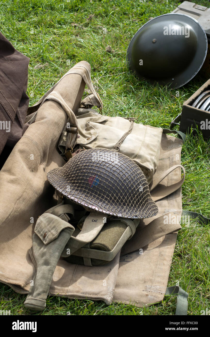Old WW2 apparel on display at Shoreham Airfield Stock Photo - Alamy