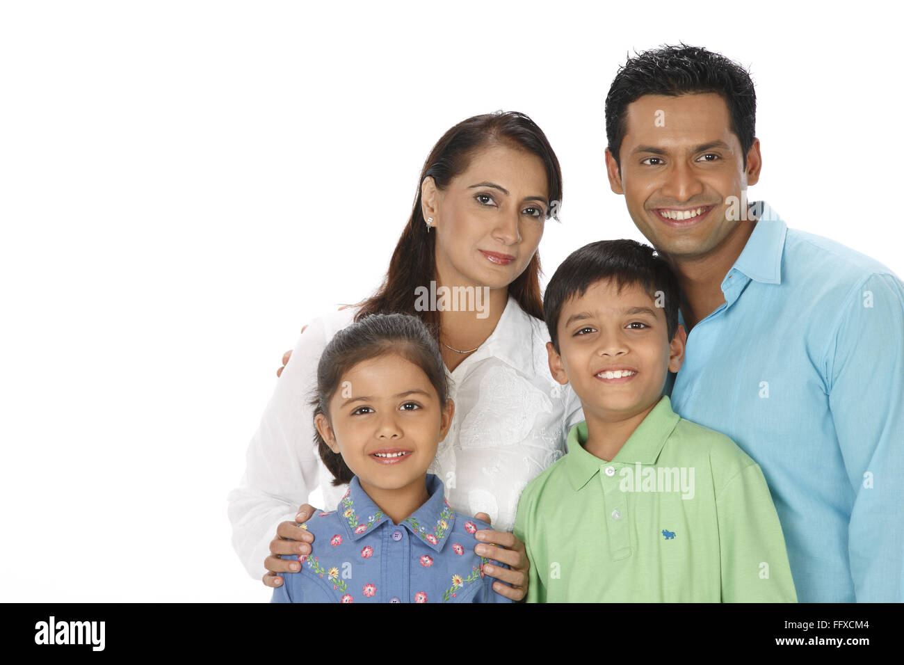 Parent with children standing together and looking in front MR#703N ...