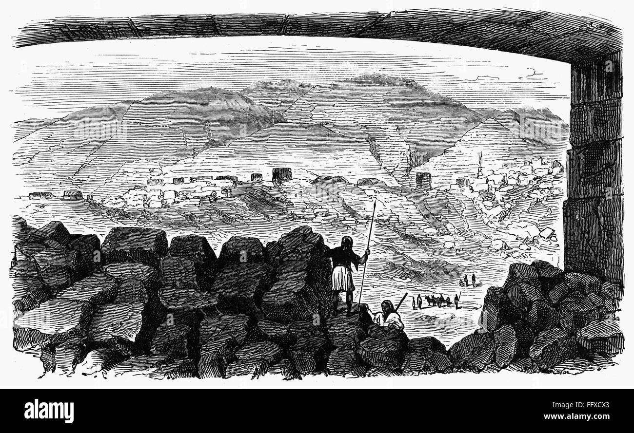 EGYPT: QUARRIES. /nA view of the limestone quarries at Tura, near Cairo ...