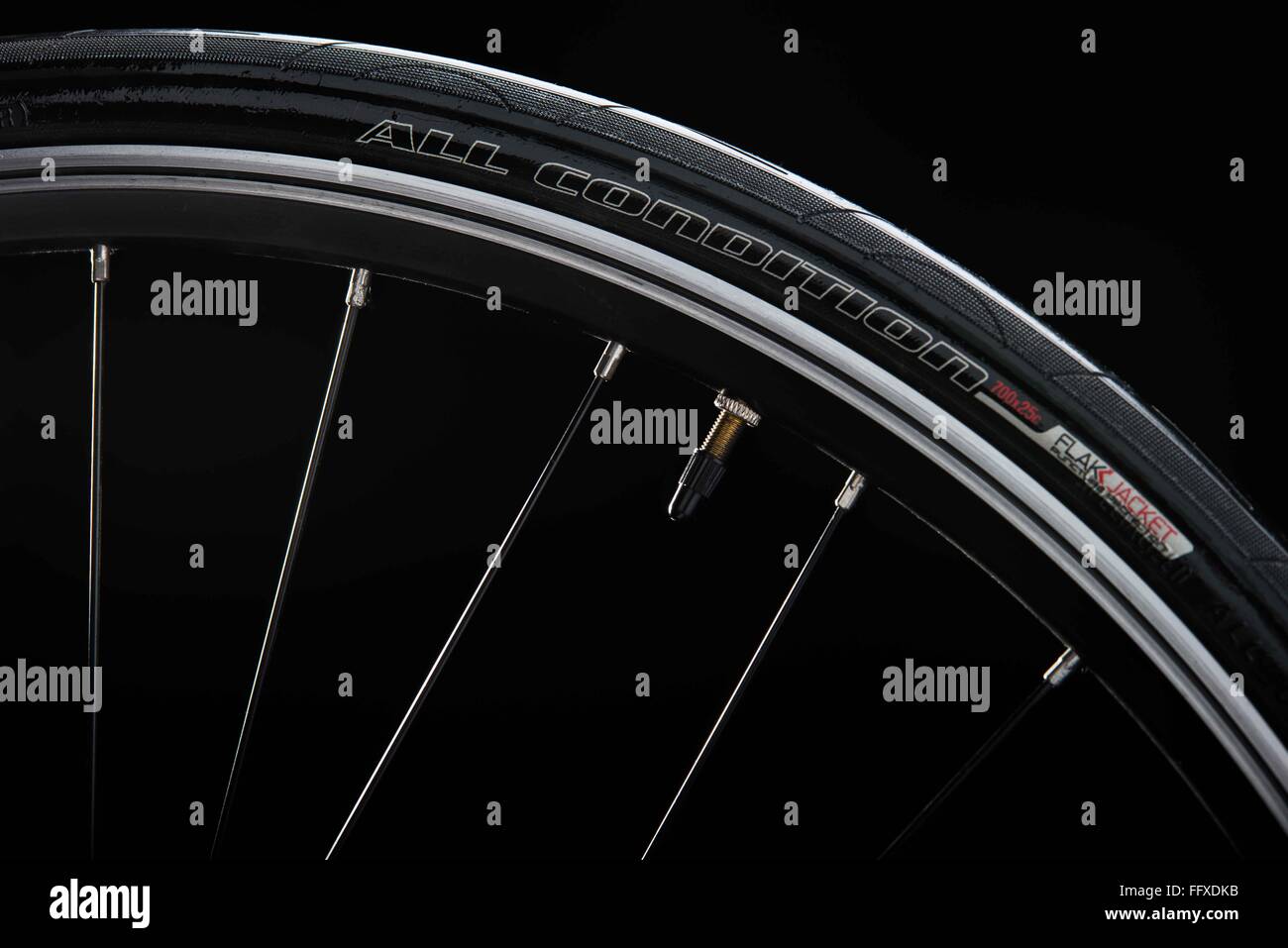 Elegant bicycle frontal tire and rim Stock Photo - Alamy
