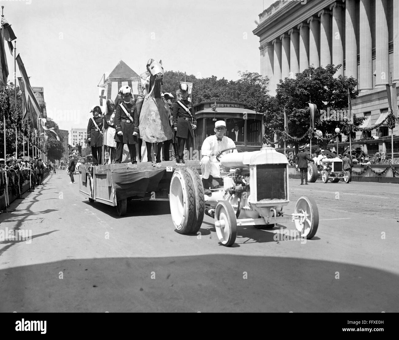 FREEMASON: KNIGHTS TEMPLAR. /nA float in a parade representing the ...