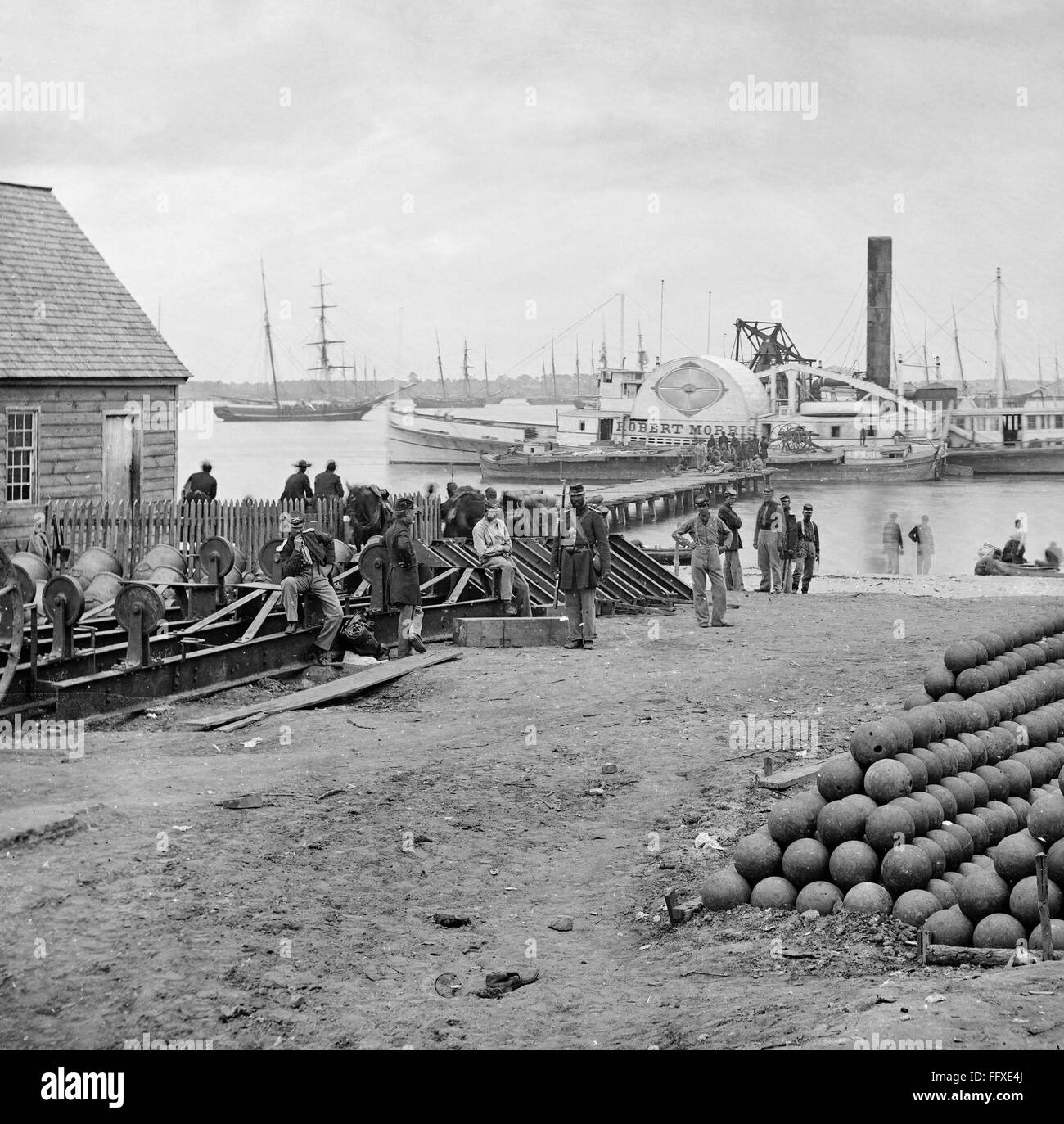 CIVIL WAR: UNION SUPPLIES. /nUnion Army supply base at White House ...