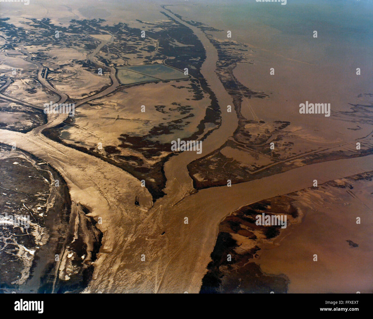 MISSISSIPPI RIVER DELTA. /nAerial view of the Mississippi River delta ...