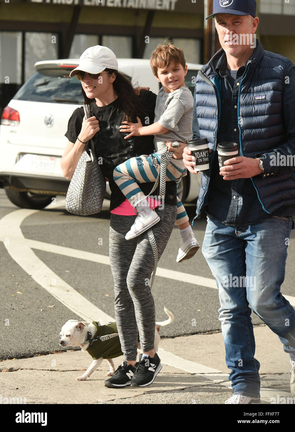 Selma Blair and Arthur Bleick with a male companion and the Chihuahua ...