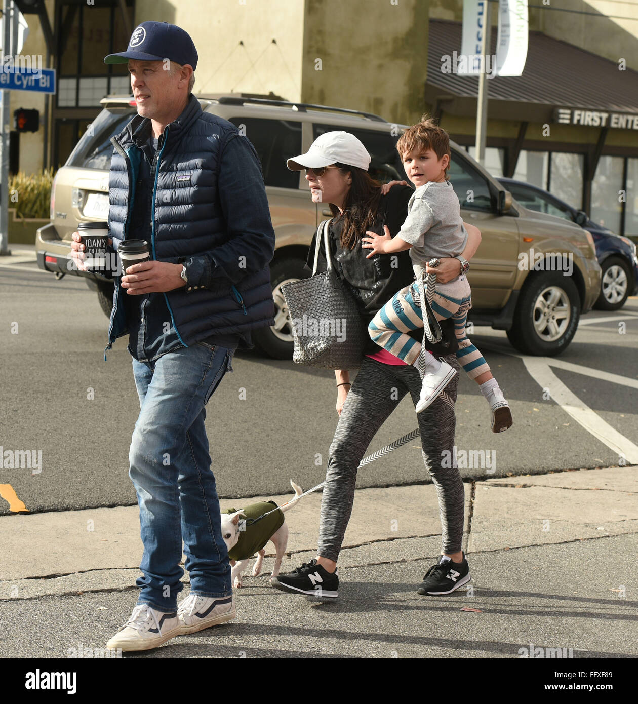 Selma Blair and Arthur Bleick with a male companion and the Chihuahua ...