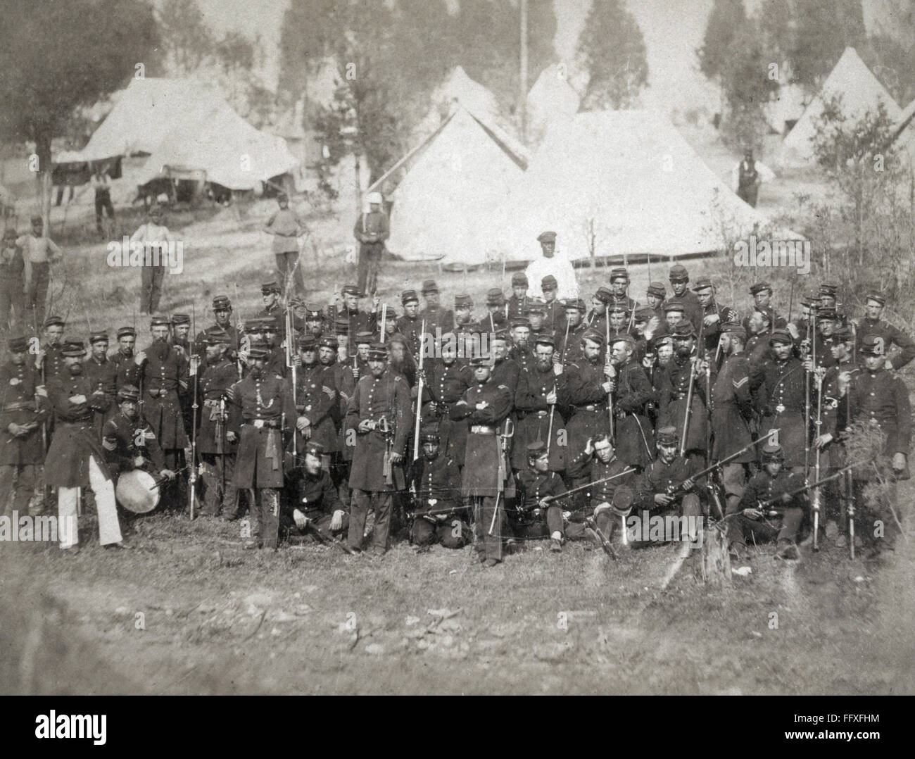 CIVIL WAR: UNION TROOPS. /nThe 3rd Connecticut Infantry at Camp ...