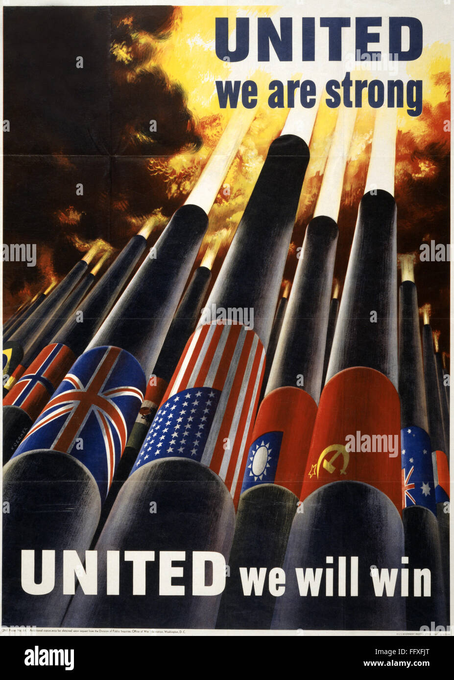 WORLD WAR II: POSTER, 1943. /nAmerican poster showing cannons, each ...
