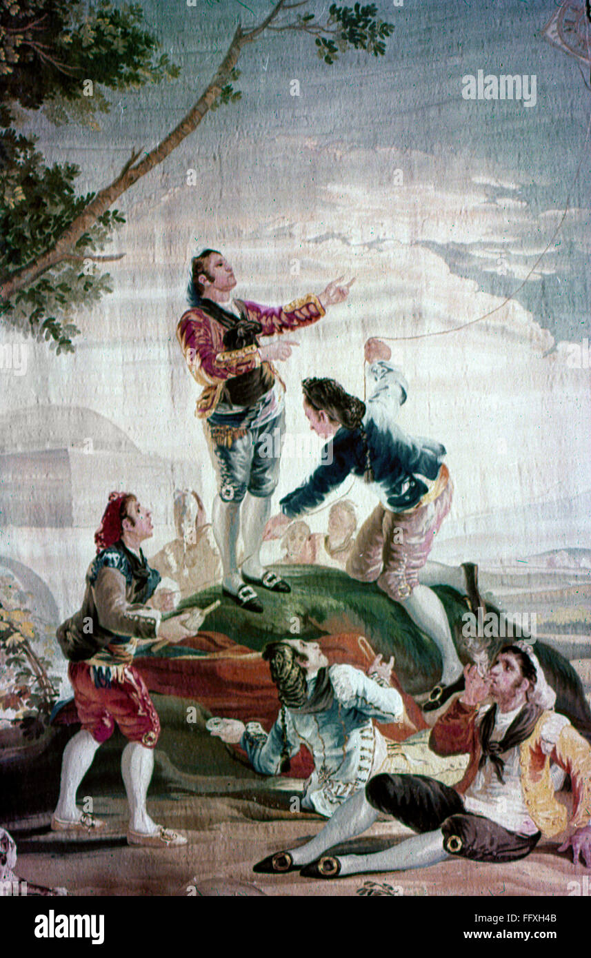 GOYA: THE KITE, c1778./nLa Cometa (The Kite). Tapestry at the Escorial ...