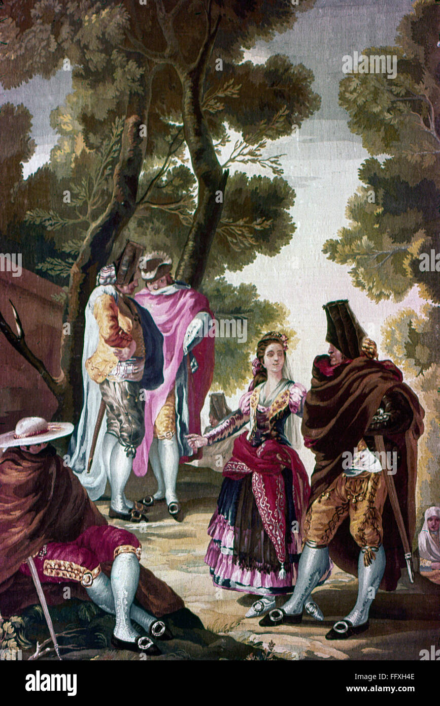 GOYA: MAJA AND MASKED MEN. /nThe Maja and the Masked Men. Tapestry at ...