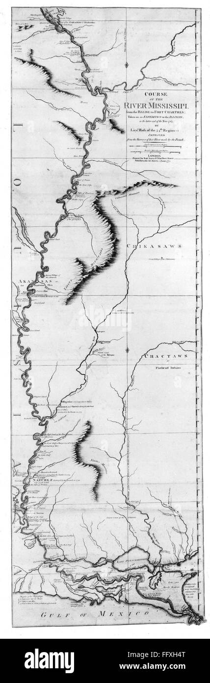 MAP: MISSISSIPPI RIVER. /nEnglish map of the Mississippi River and its ...