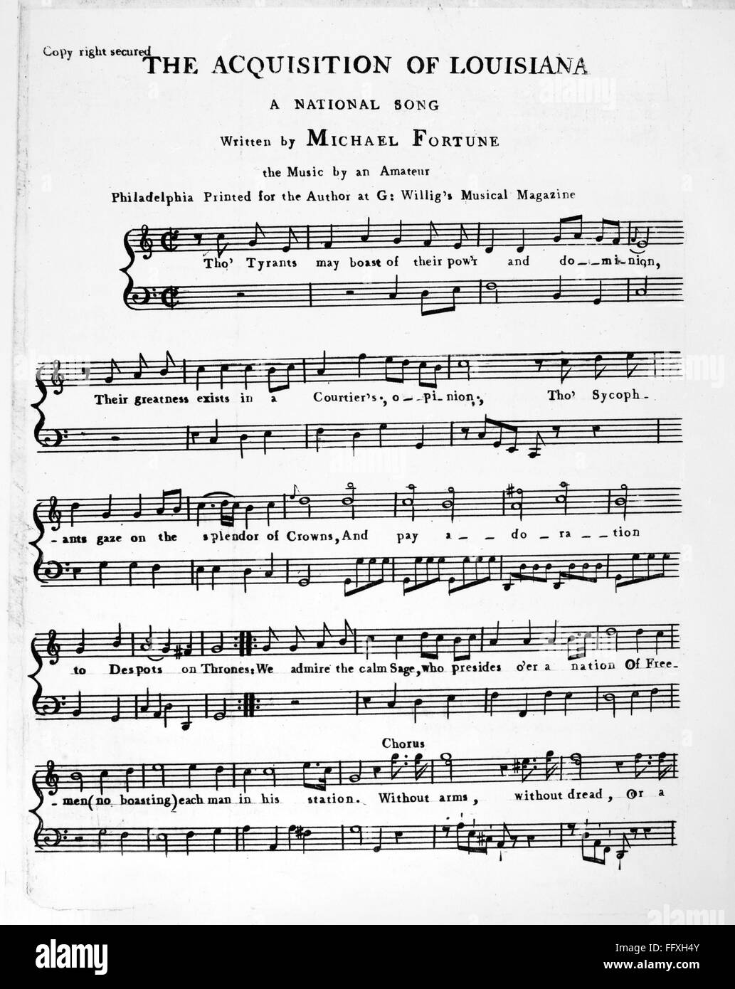 LOUISIANA PURCHASE: SONG. /nFirst page of sheet music for 'The ...