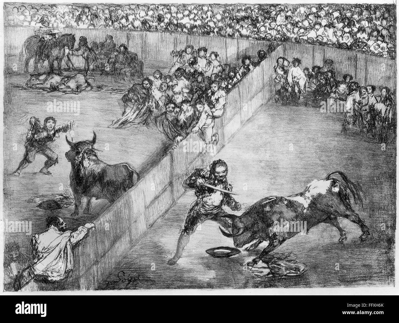 GOYA: BULLFIGHTING. /n'Division de Plaza, O Plaza Partida (the Divided ...