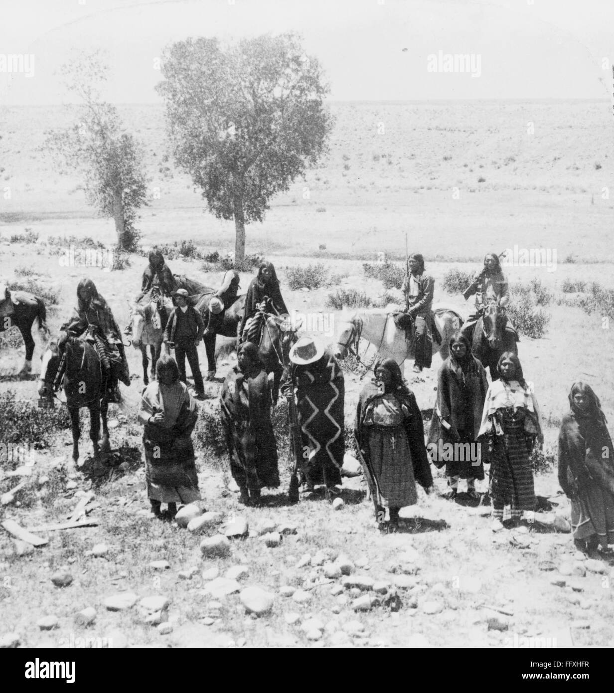 COLORADO: UTES, c1893. /nA group of Ute men and women in Colorado ...