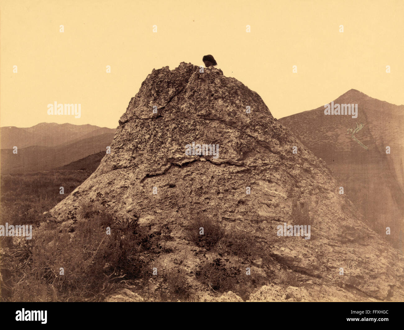 UTAH: HOT SPRING CONE. /nA view of a hot spring cone in Provo Valley ...