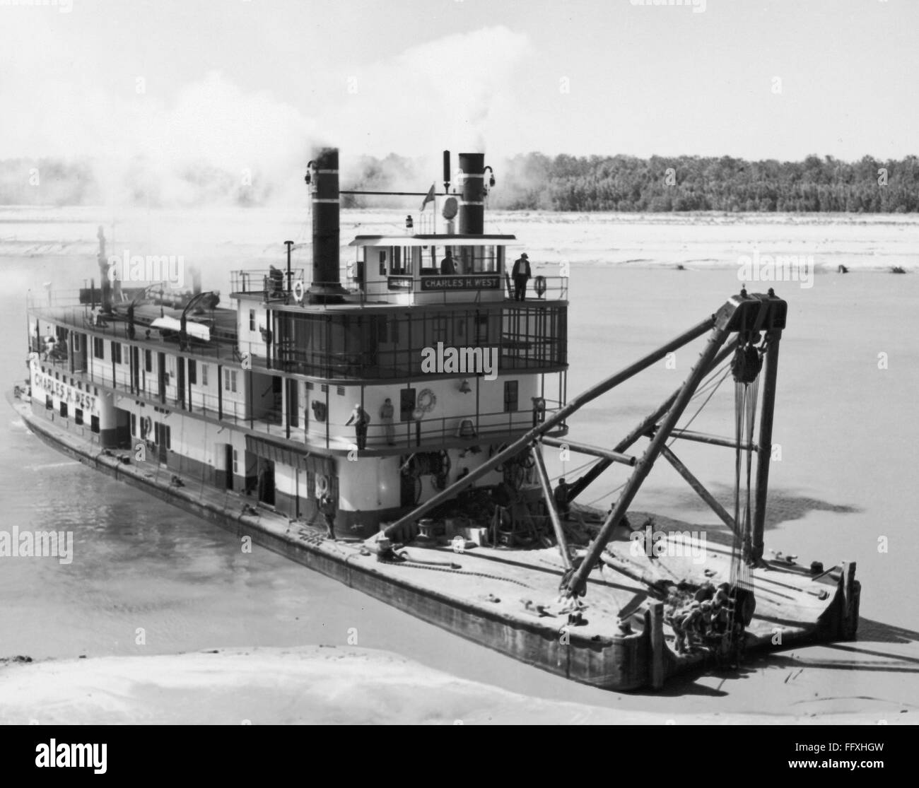 MISSISSIPPI RIVER: SNAG BOAT. /nThe 'Charles H. West,' a snag boat of ...