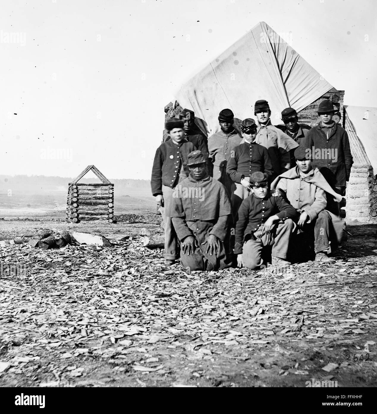 CIVIL WAR: UNION SOLDIERS. /nGroup of African American and white Union ...