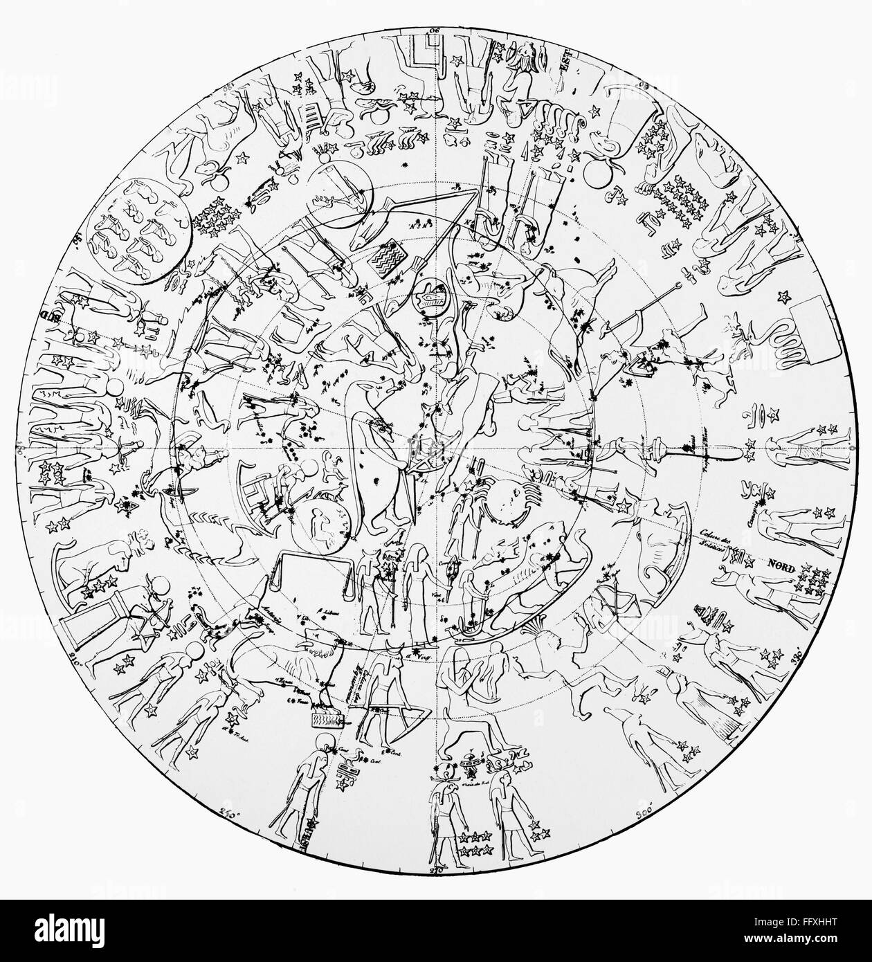 EGYPTIAN CELESTIAL SPHERE. /nCelestial sphere from the Temple of Osiris ...