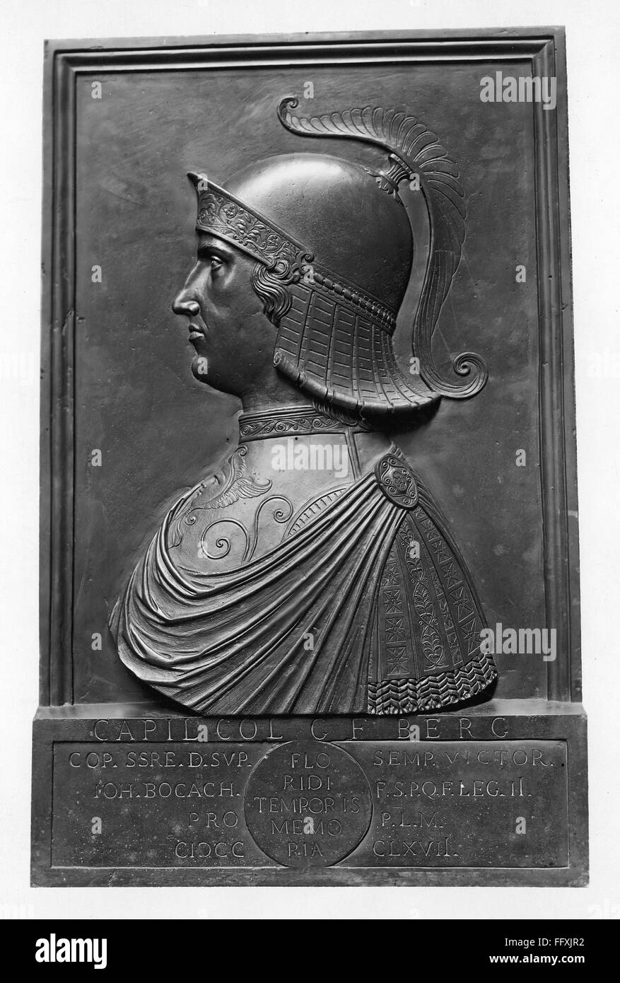 LEOPARDI: BAS-RELIEF. /nBronze bas-relief of Capilliata Colleoni, a ...