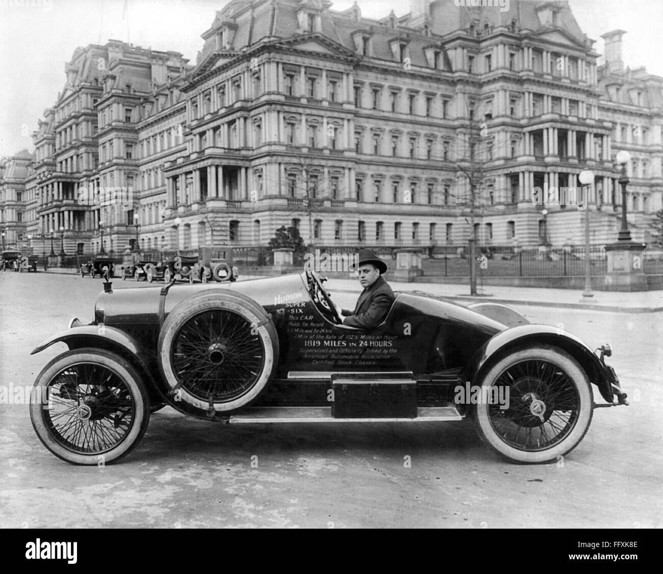 RACECAR: HUDSON SUPER SIX. /nA Hudson Super Six racecar in front of the ...