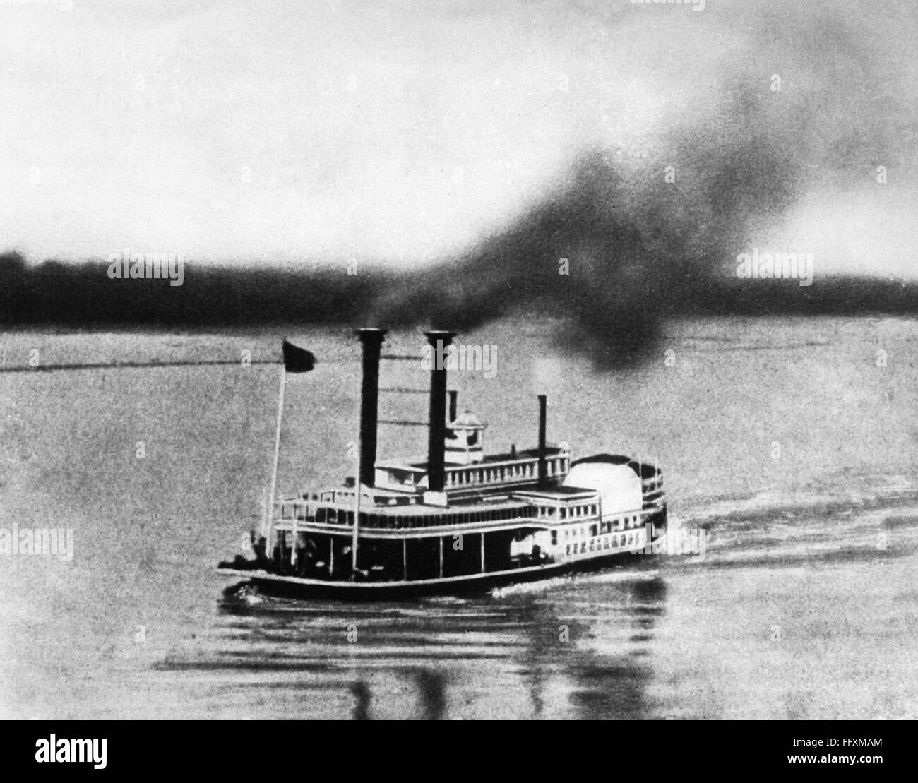 STEAMBOAT RACE, 1870. /nThe steamboat 'Robert E. Lee' nearing the ...