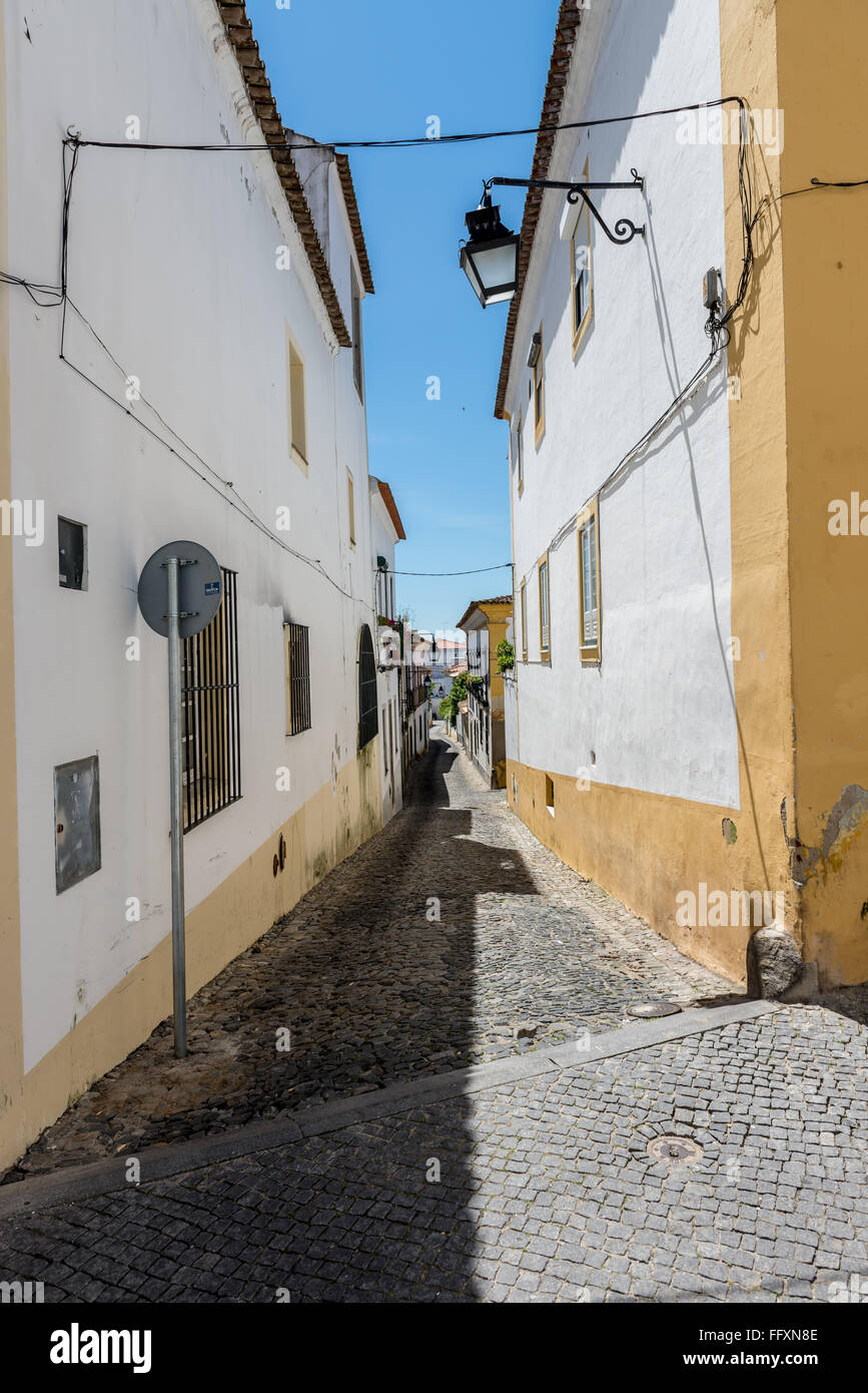 old street of Evora city in Portugal Stock Photo - Alamy