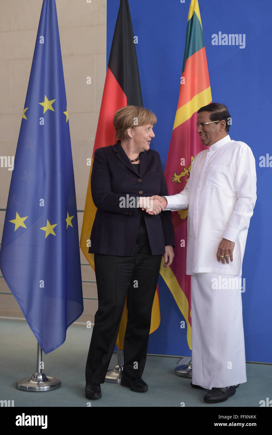 Berlin, Germany. 17th Feb, 2016. German Chancellor Angela Merkel and ...