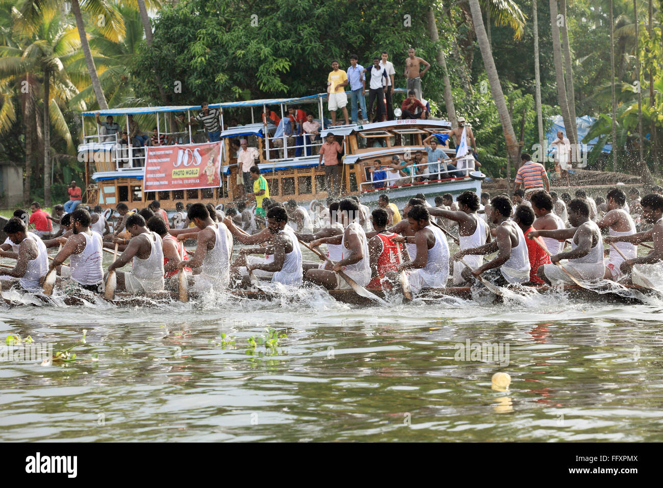 Boat race on punnamada lake ; Alleppey ; Alappuzha ; Kerala ; India ...