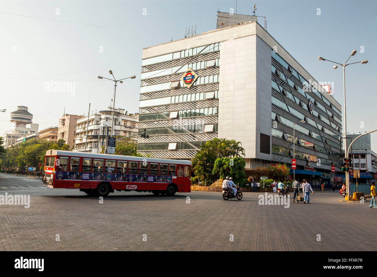Lockdown empty road of Churchgate station ; mumbai ; maharashtra ...