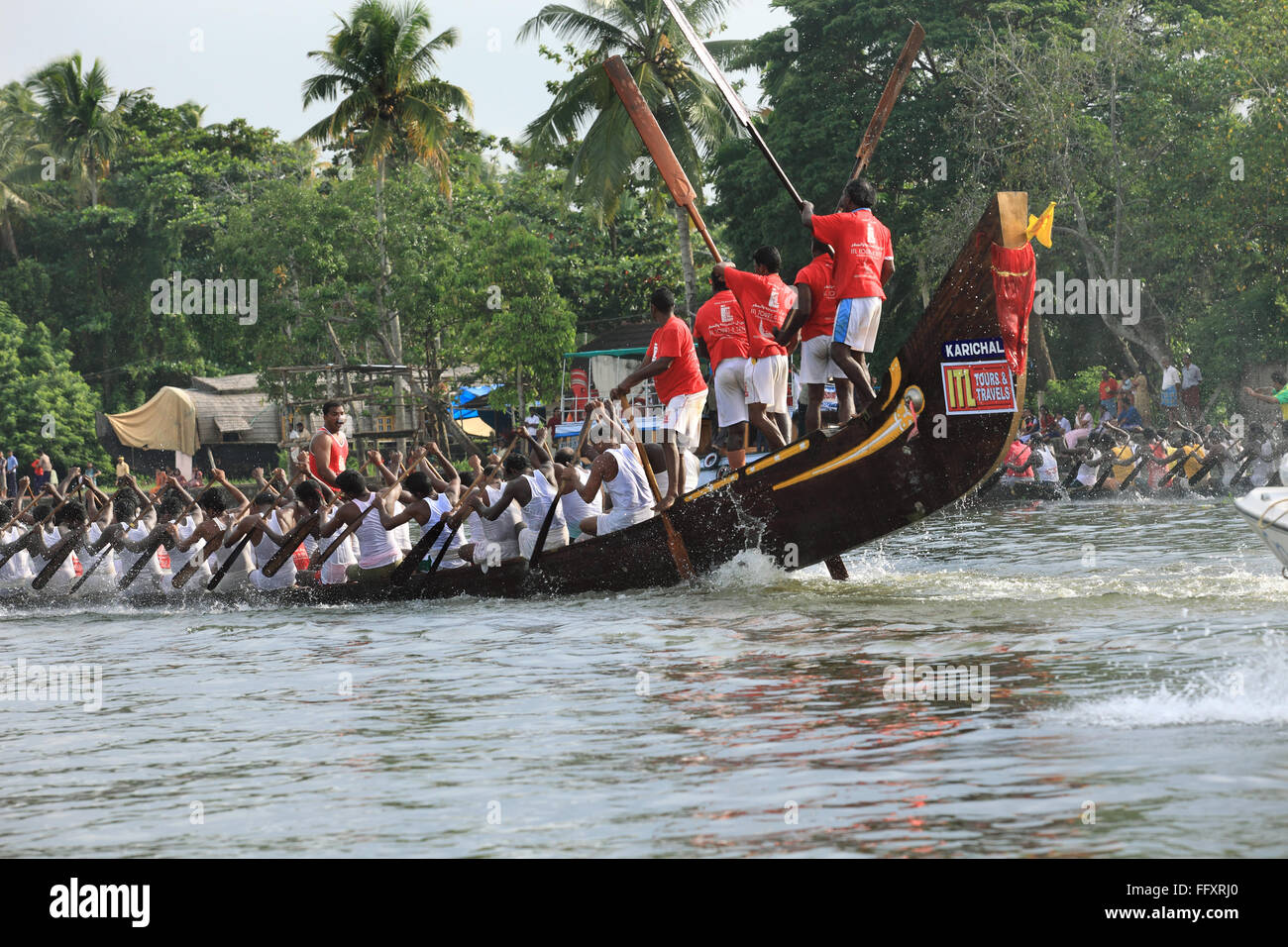 Boat race on punnamada lake ; Alleppey ; Alappuzha ; Kerala ; India ...