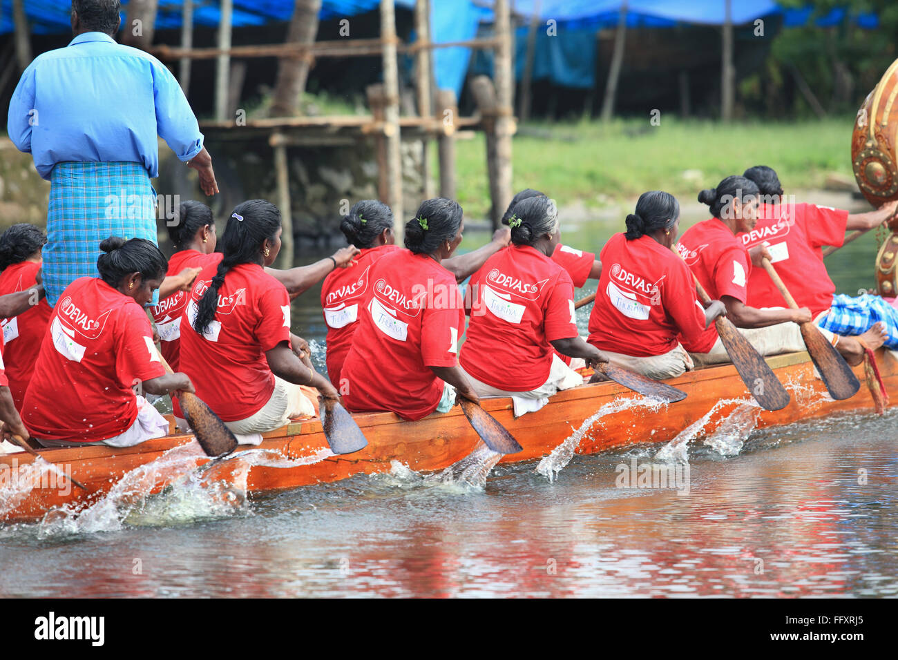 Boat race on punnamada lake ; Alleppey ; Alappuzha ; Kerala ; India ...