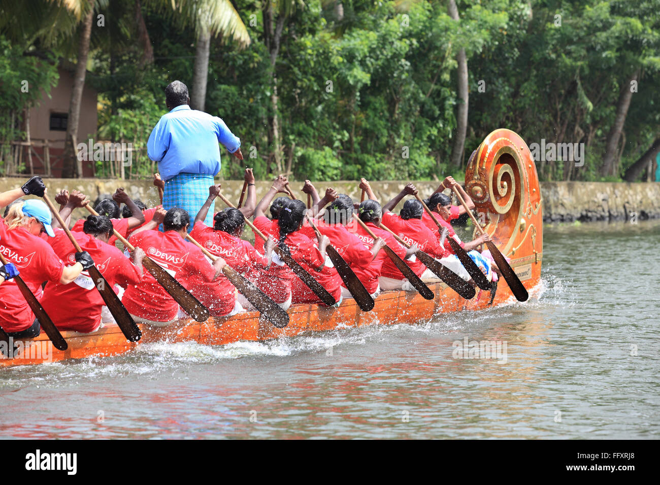 Boat race on punnamada lake ; Alleppey ; Alappuzha ; Kerala ; India ...