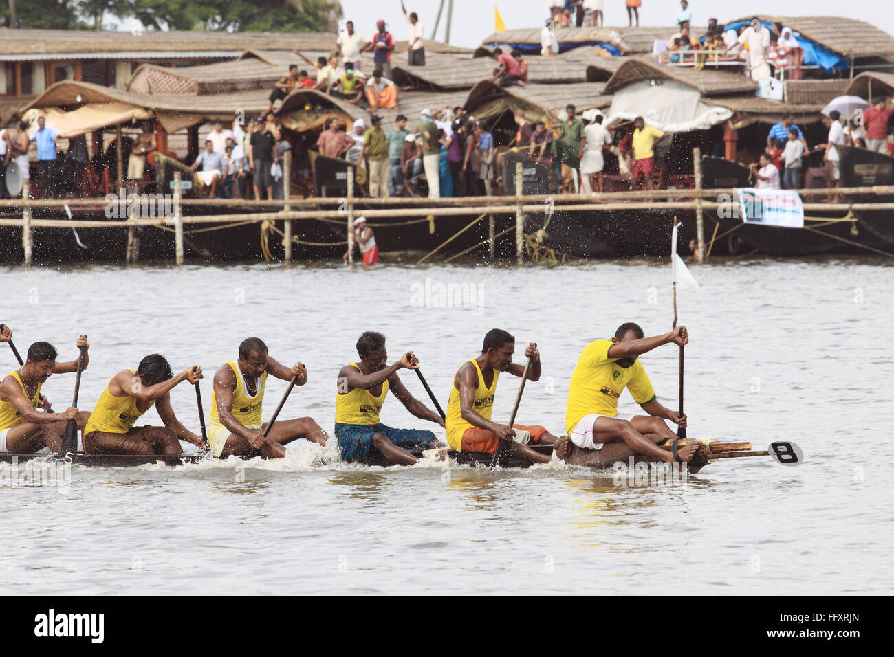 Boat race on punnamada lake ; Alleppey ; Alappuzha ; Kerala ; India ...