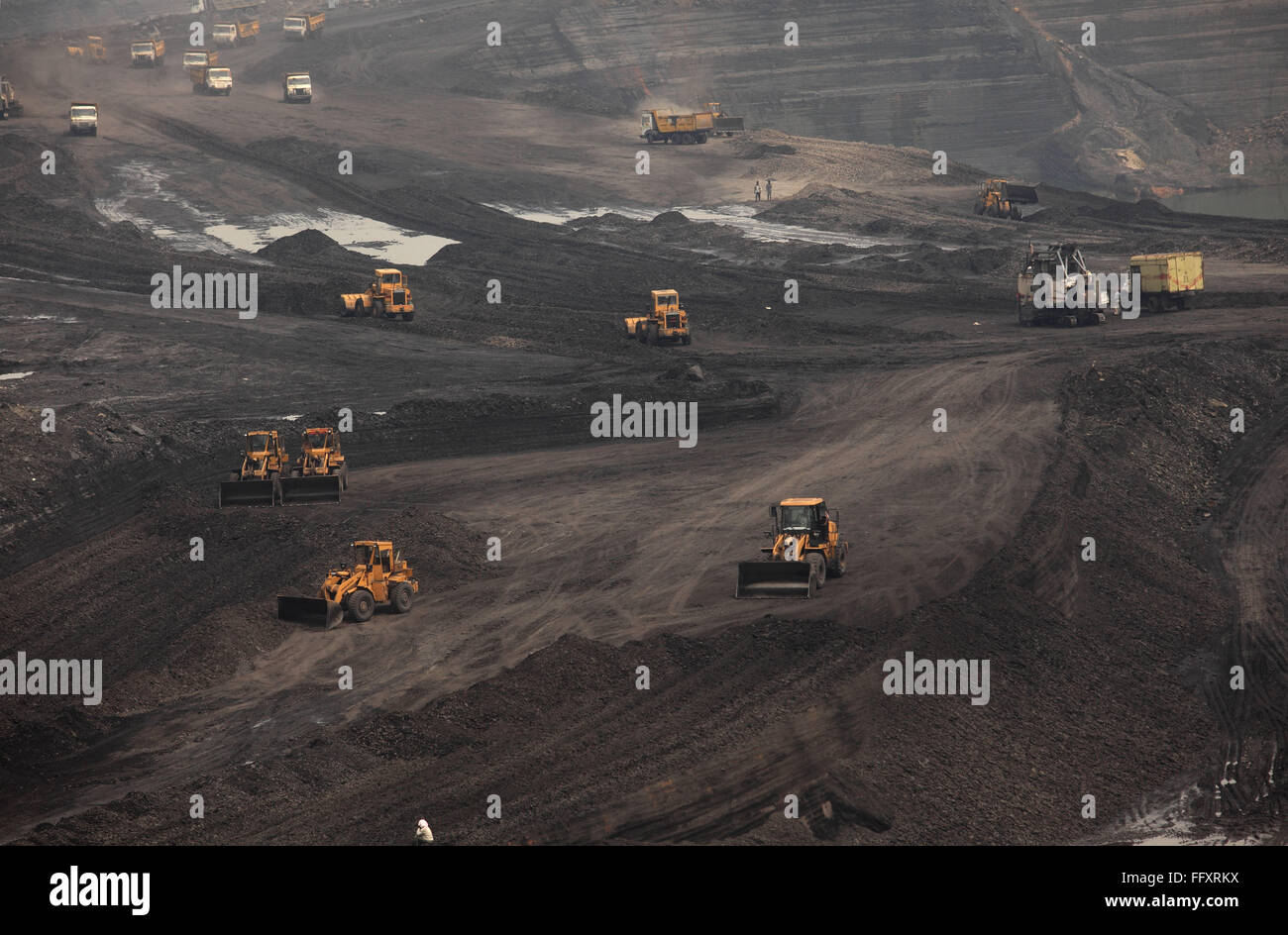Open cast coal mines of the Mahanadi Coal Fields at Jharsuguda Orissa ...