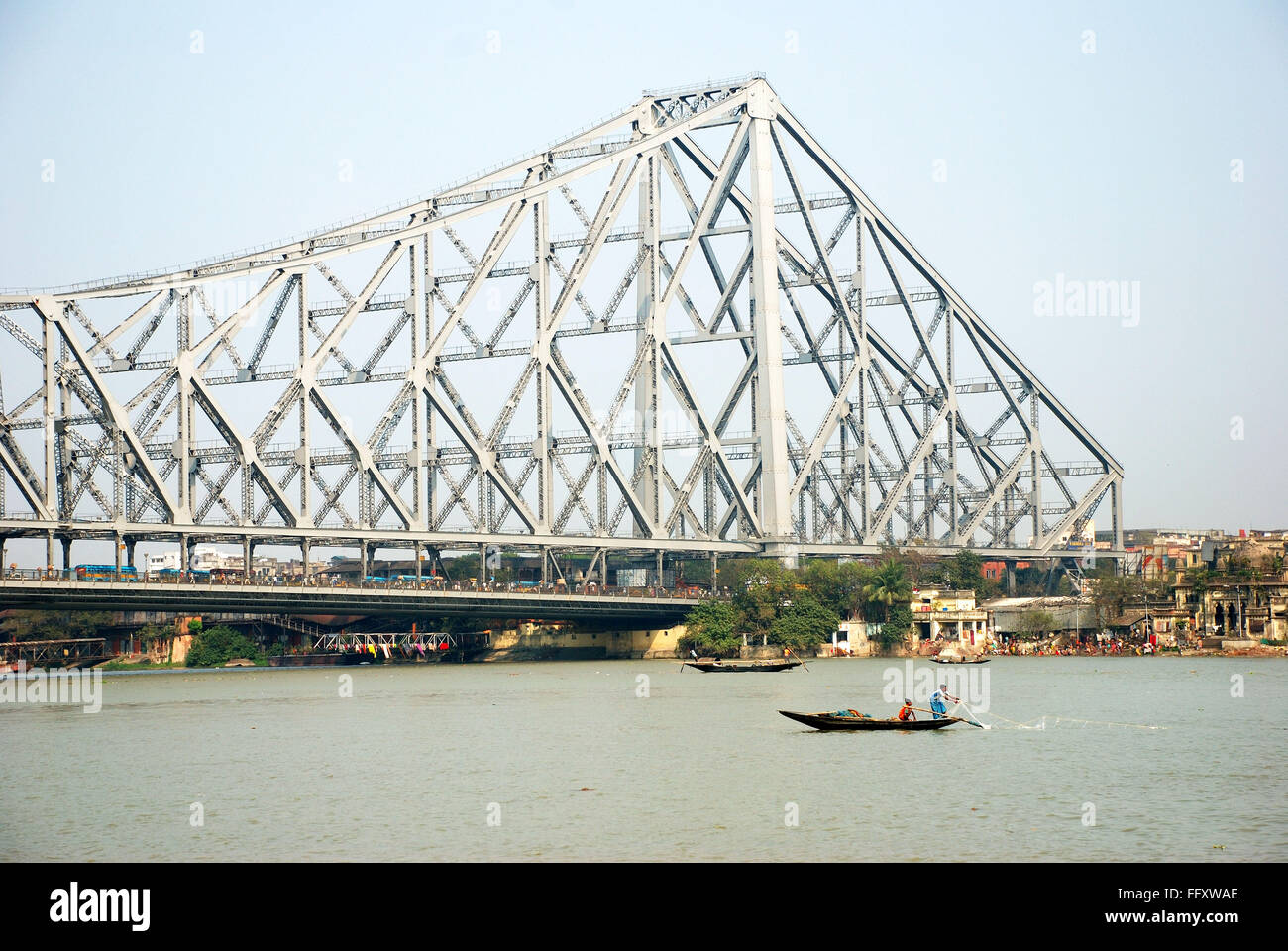 Howrah bridge over Hooghly river , Calcutta , West Bengal , India Stock ...