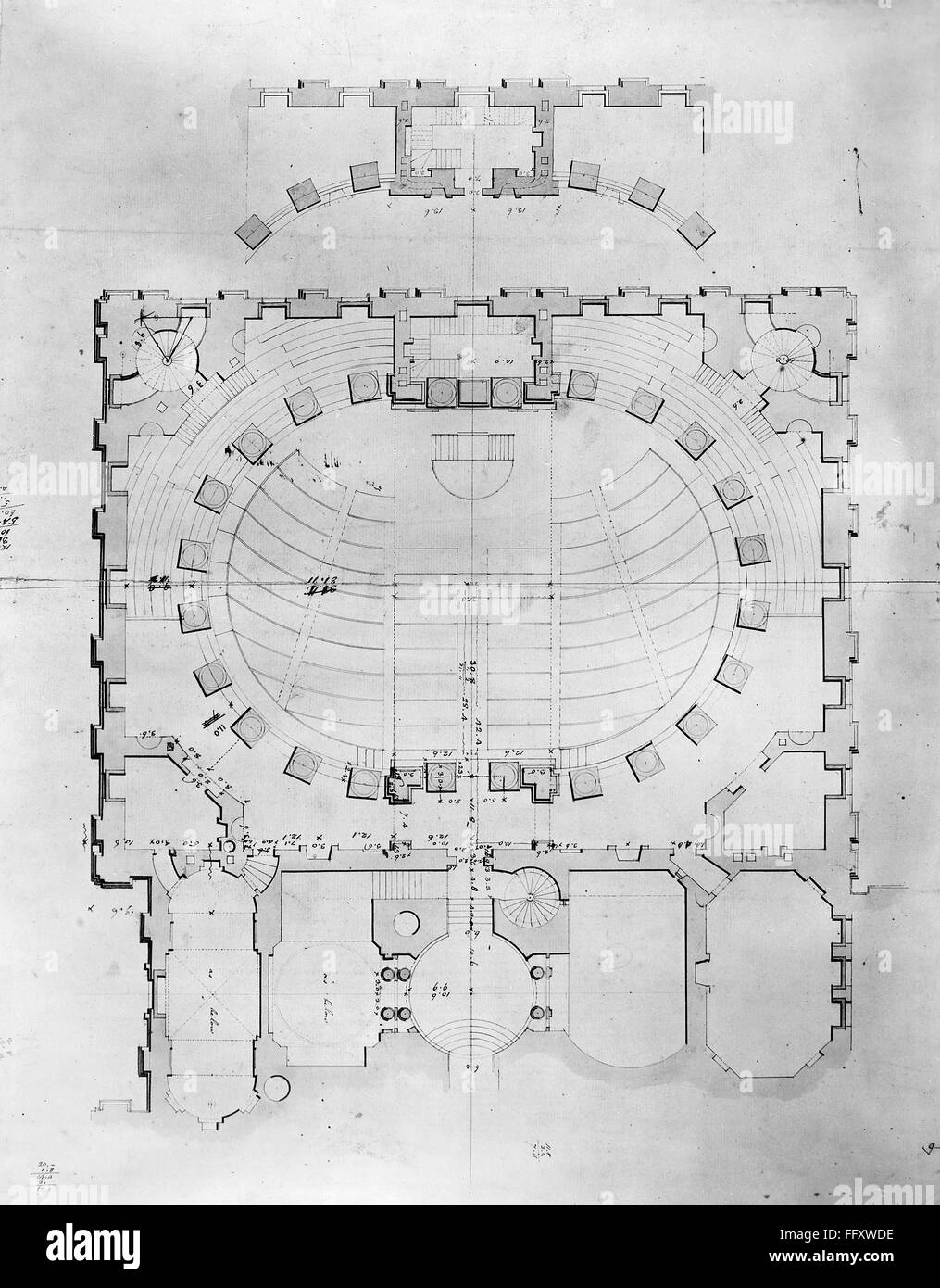 CAPITOL: PLAN, 1804. /nGround floor plan for the south wing of U.S ...