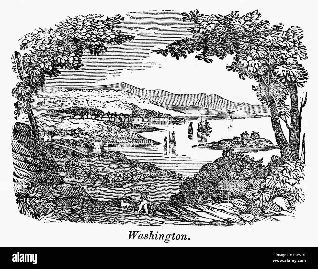 WASHINGTON, D.C., 1840. /nView of Washington, D.C. Wood engraving ...