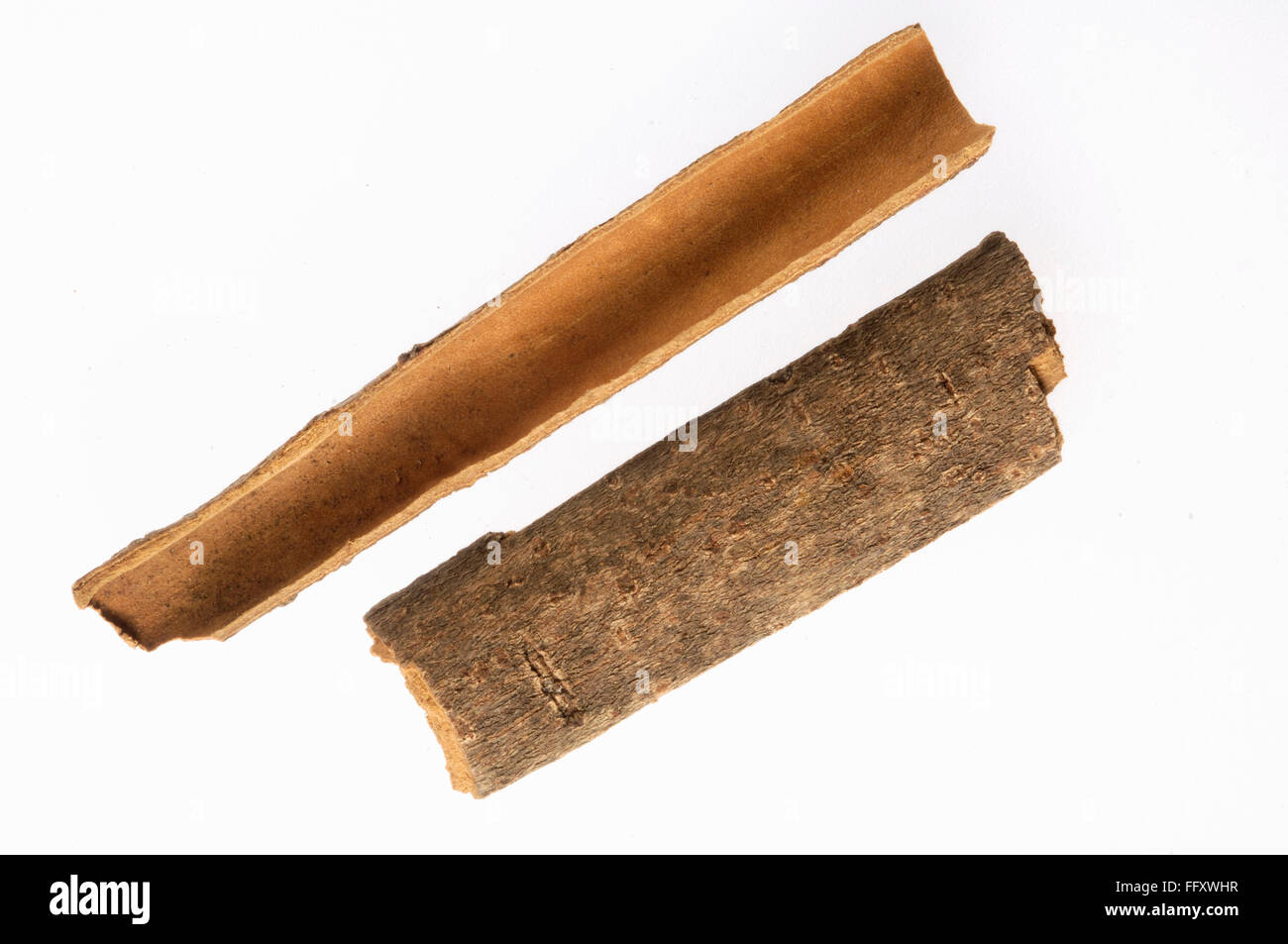 Spices , cinnamon aromatic bark on white background Stock Photo - Alamy