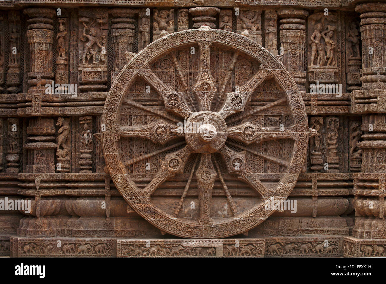 Wheel of chariot of god sun at Sun temple , Orissa , India Unesco World ...