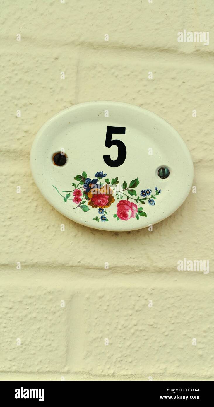Close-Up Of Number 5 Stock Photo - Alamy
