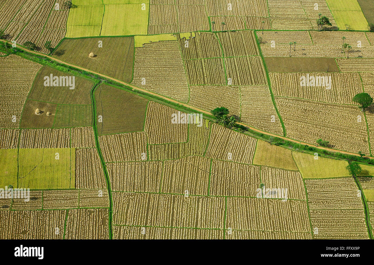Aerial view of tilled field , Andhra Pradesh , India Stock Photo - Alamy