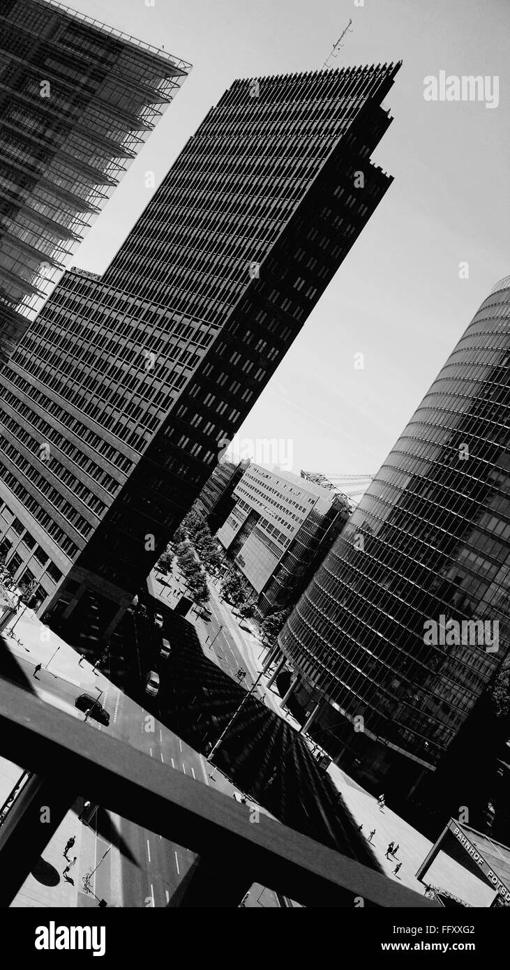 Tilt Image Of Modern Buildings Against Clear Sky Stock Photo - Alamy