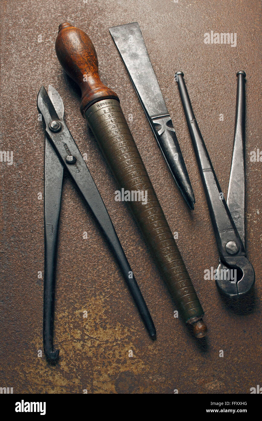 Old tools , goldsmith's handmaid tools Stock Photo - Alamy