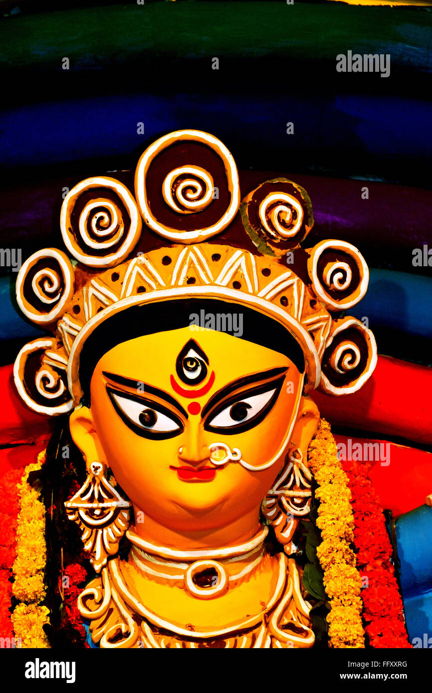 Portrait of Durga calcutta india Stock Photo - Alamy