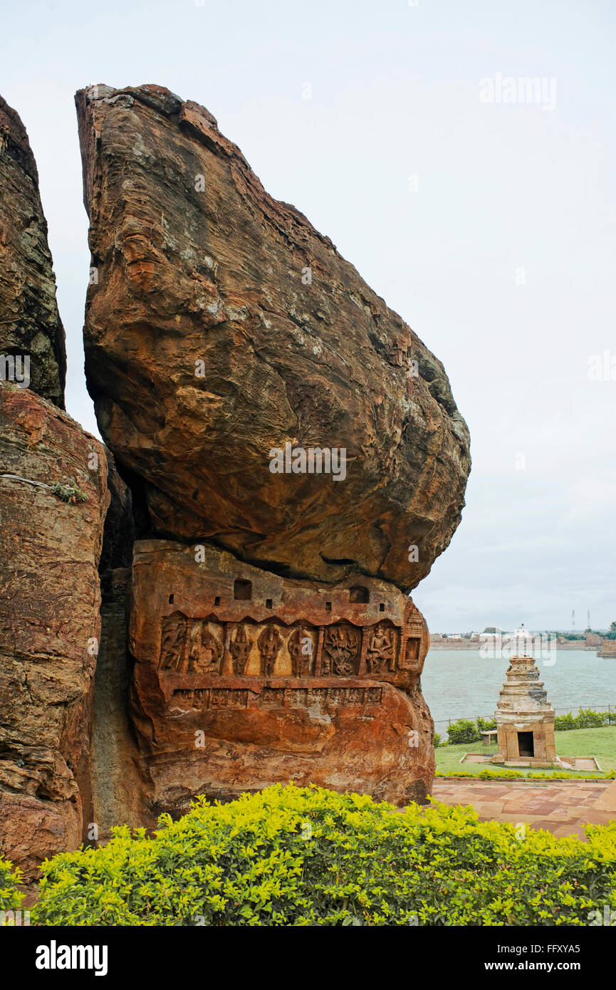 Natural cave shrine , Badami fort , Badami , Karnataka , India Heritage ...
