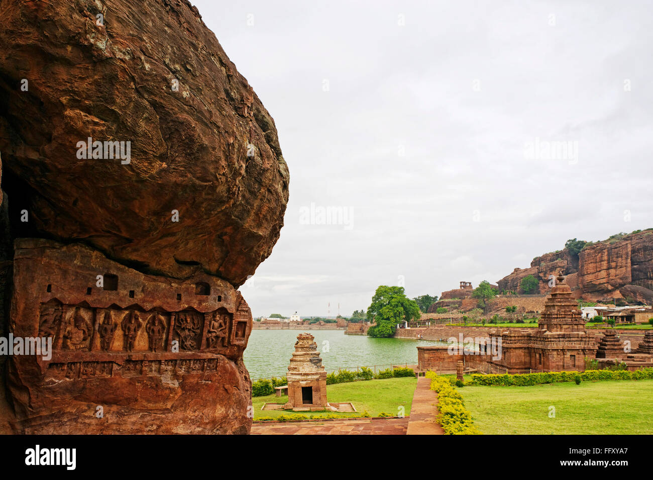 Natural cave shrine , Badami fort , Badami , Karnataka , India Heritage ...