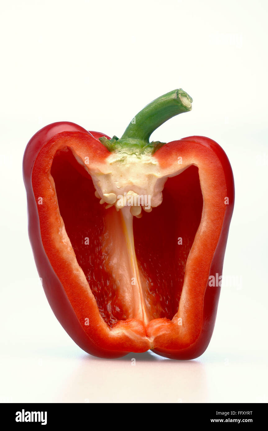 Vegetable , red capsicum used in salad , India Stock Photo - Alamy