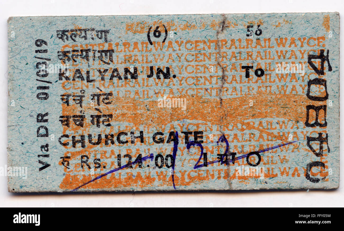 Train ticket india hi-res stock photography and images - Alamy